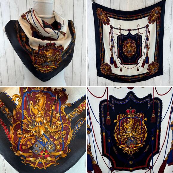 Echo | Accessories | Vtg Echo Silk Equestrian Horse Heraldic Shield ...